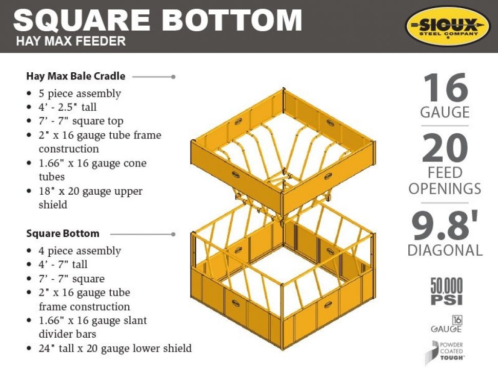 Square Hay Max Feeder | Sioux Steel Company